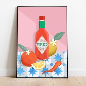 PRINTABLE Tabasco Art Print, Hot Sauce Poster, Kitchen Wall Art Print ...