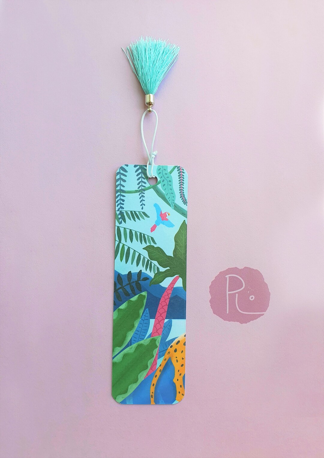 Jungle Bookmark, Illustrated Bookmark, Art Print Bookmark With Tassel ...