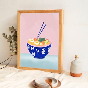 PRINTABLE Ramen Bowl, Food Art Print, DIGITAL DOWNLOAD, Kitchen Art ...