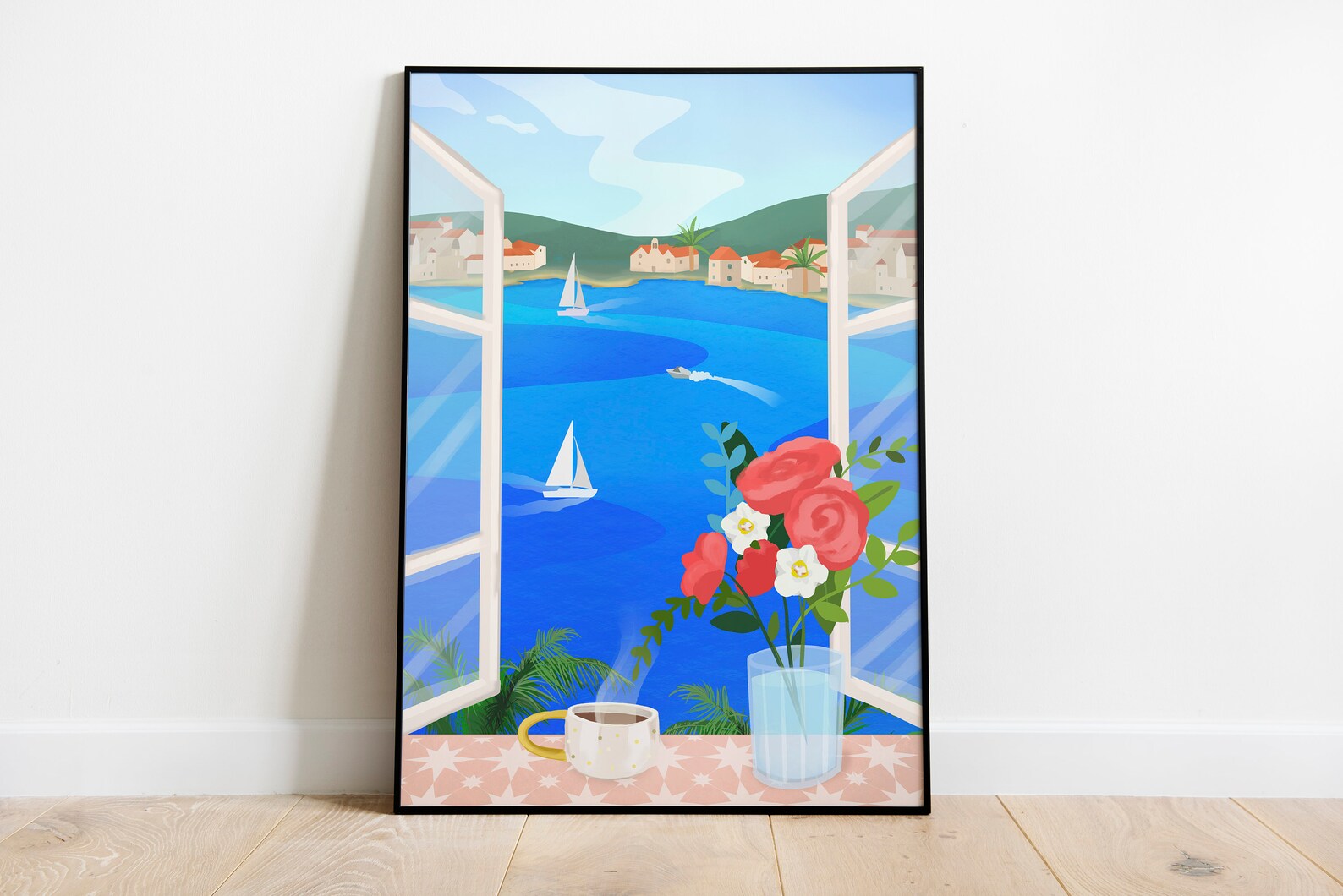 PRINTABLE Seaview Wall Art Print Ocean Home Decor Summer - Etsy