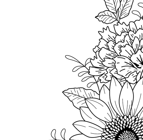 Sunflower And Rose Drawing For Tattoo