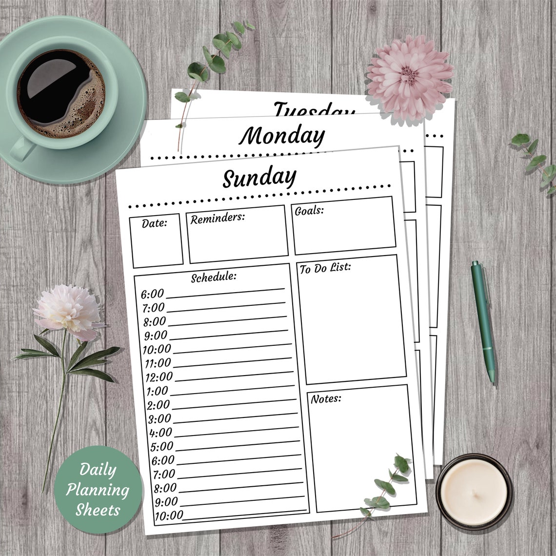 DIGITAL FILE: 2024 Calendar Year Months Monthly Weekly Daily ...