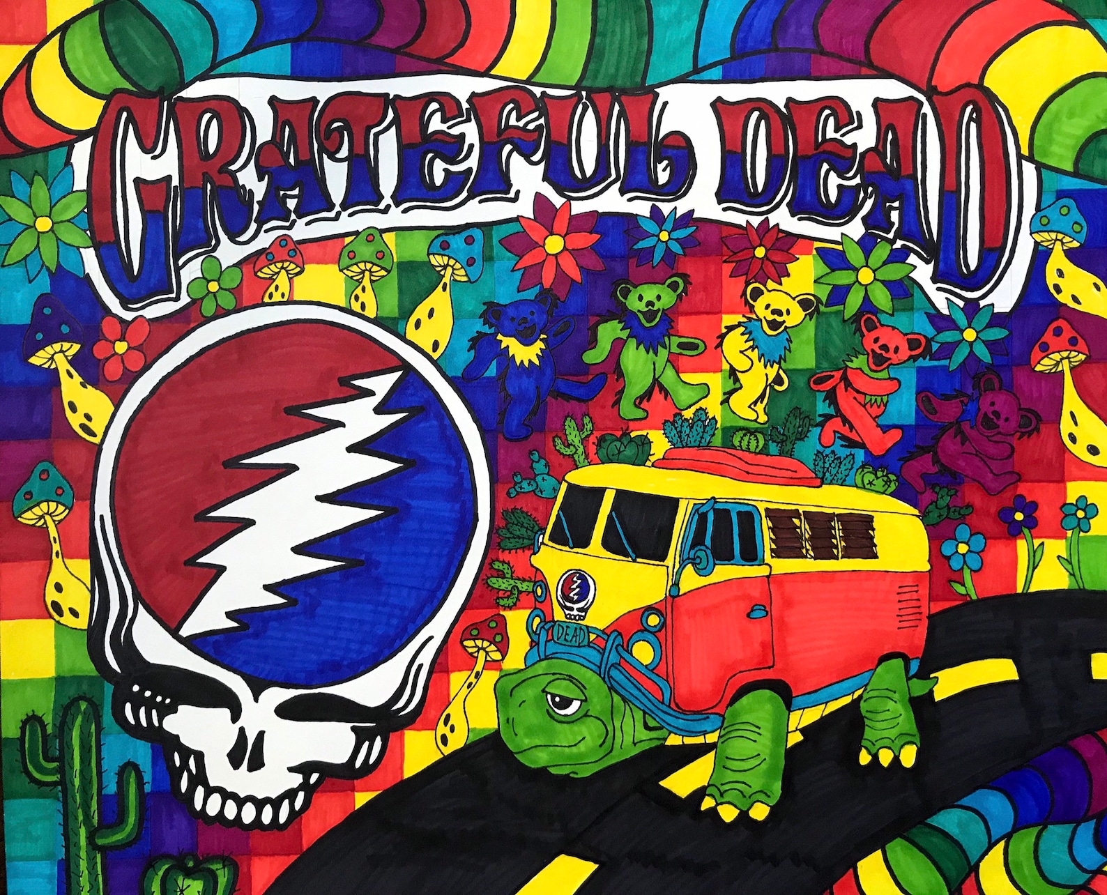 The Grateful Dead And Company Trippy Psychedelic Poster Etsy
