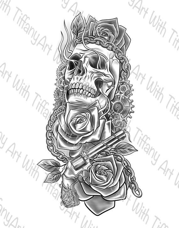 Gun Tattoo Design For Men