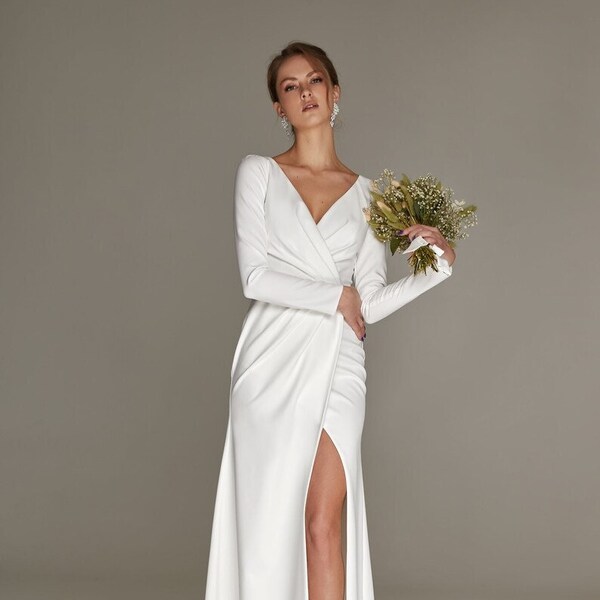 Simple Modern Wedding Dress - Etsy