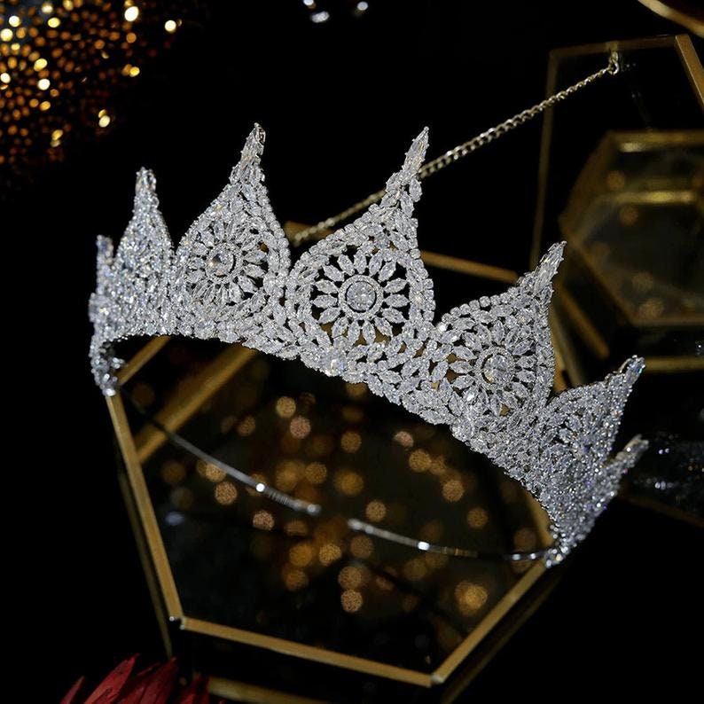 Diamond Princess Wedding Crown Royal Bridal Tiara Crystal - Etsy