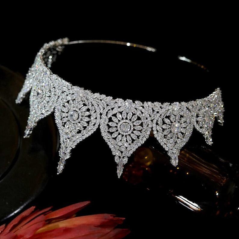 Diamond Princess Wedding Crown Royal Bridal Tiara Crystal - Etsy