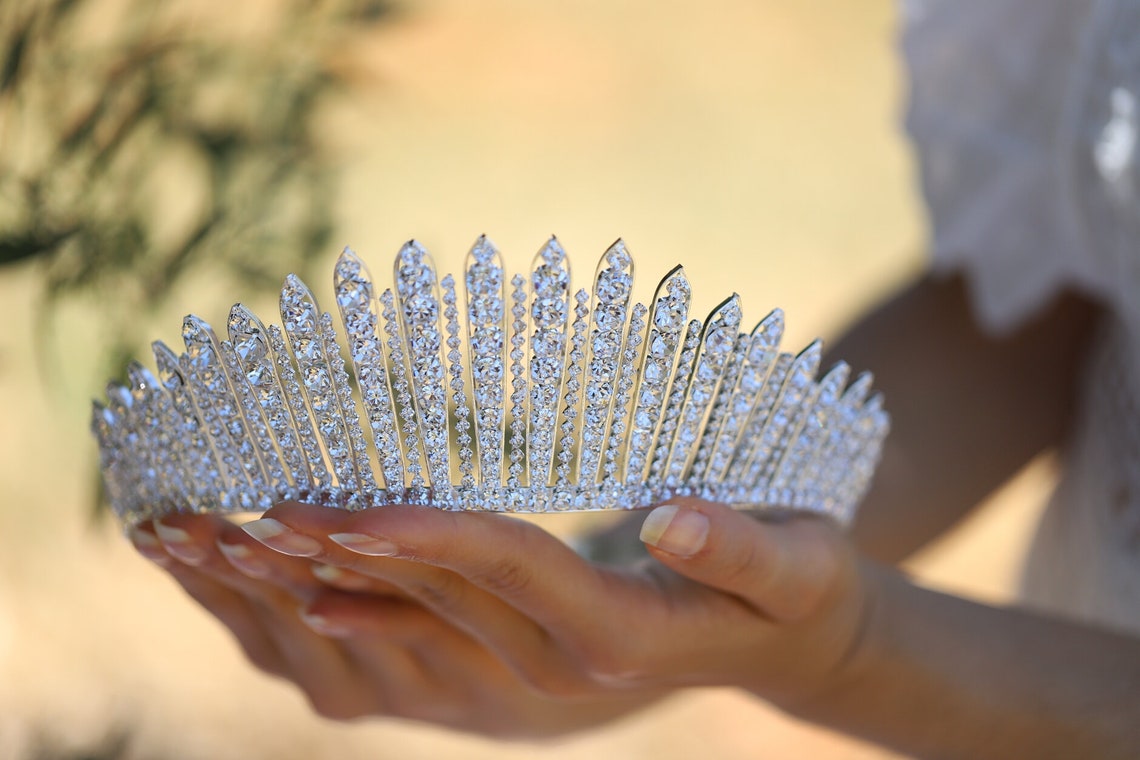 Queen Elizabeth Wedding Crown Replica Swarovski Crystal Royal - Etsy