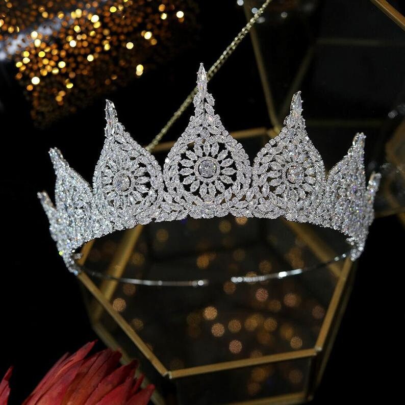 Diamond Princess Wedding Crown Royal Bridal Tiara Crystal - Etsy