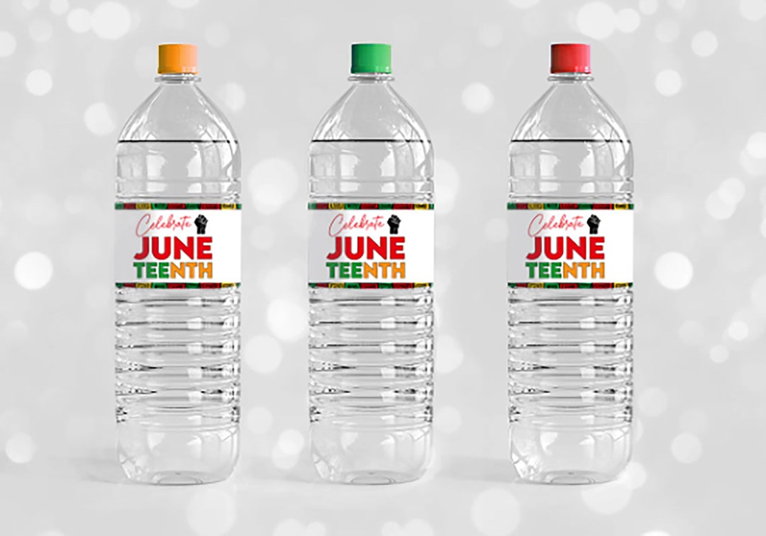 Printable Juneteenth Water Bottle Labels / Juneteenth Water Bottle ...