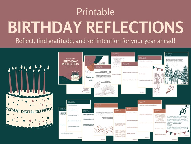Birthday Reflection - Printable PDF | Annual Review for Adults and ...