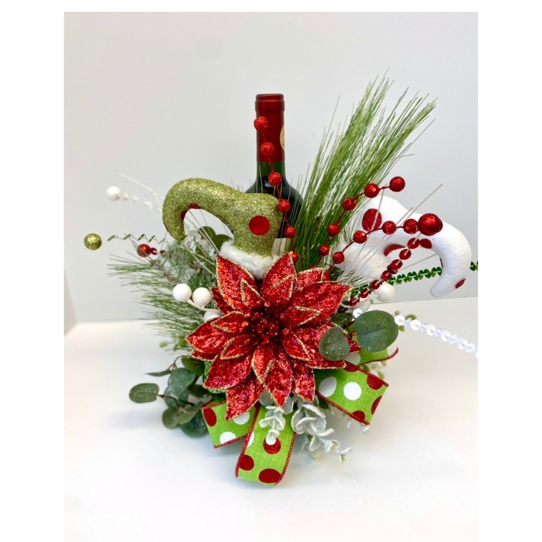 Christmas Elf Wine Bottle Bouquet, Wine Bottle Bouquet, Bottle Bouquet ...