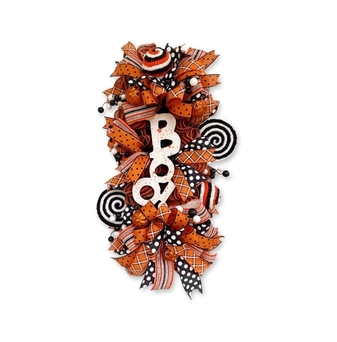 Creepy Halloween Boo Swag for Front Door Spooky Welcome - Etsy