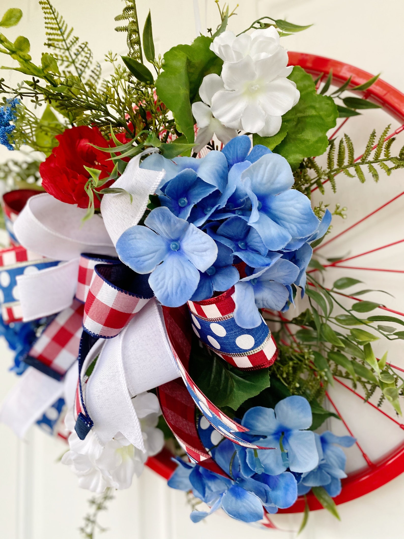 Patriotic Welcome Bicycle Wheel Wreath Patriotic Bicycle Rim - Etsy