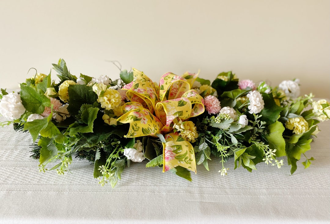 Versatile Spring and Summer Centerpiece for Table, Long Spring Floral ...