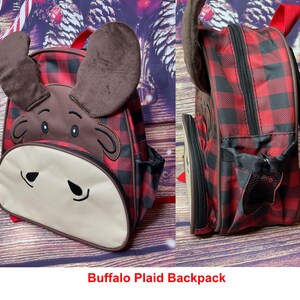 Moose Collection / Moose Backpack / Buffalo Plaid Canvas | Etsy