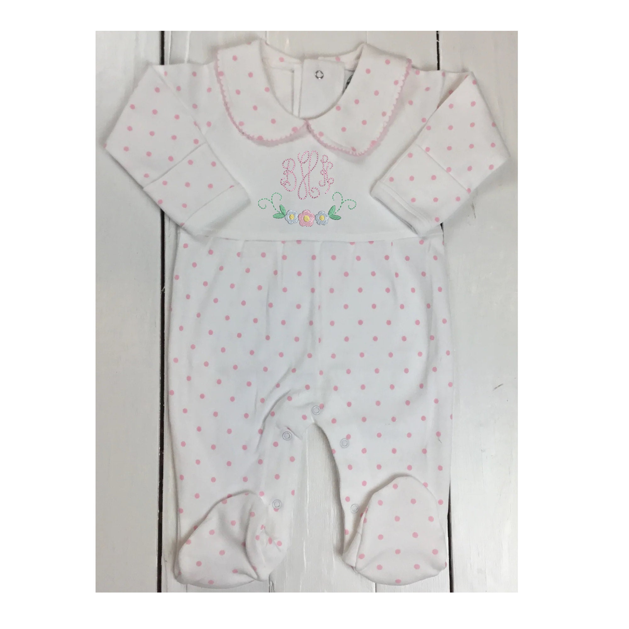 Baby Easter Outfit / Embroidered Footie / Easter Bunnies - Etsy