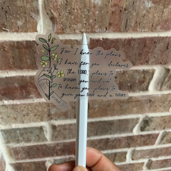 Bible Verse Sticker Clear Sticker Christian Sticker God | Etsy