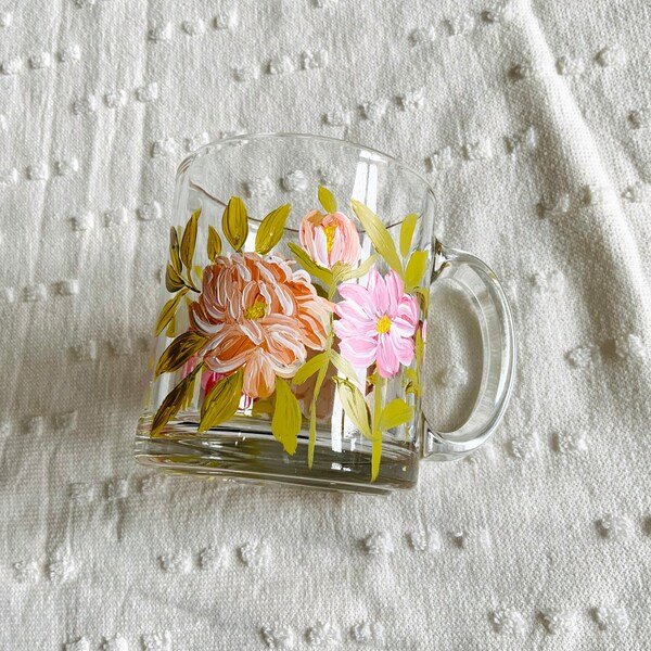 Painted Flowers Mug - Etsy