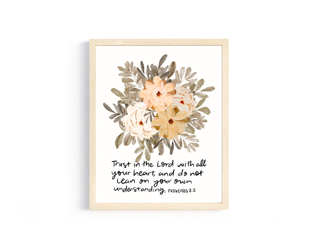 Bible Verse Art Print | Trust in the Lord | Wall Art | Wall Print ...