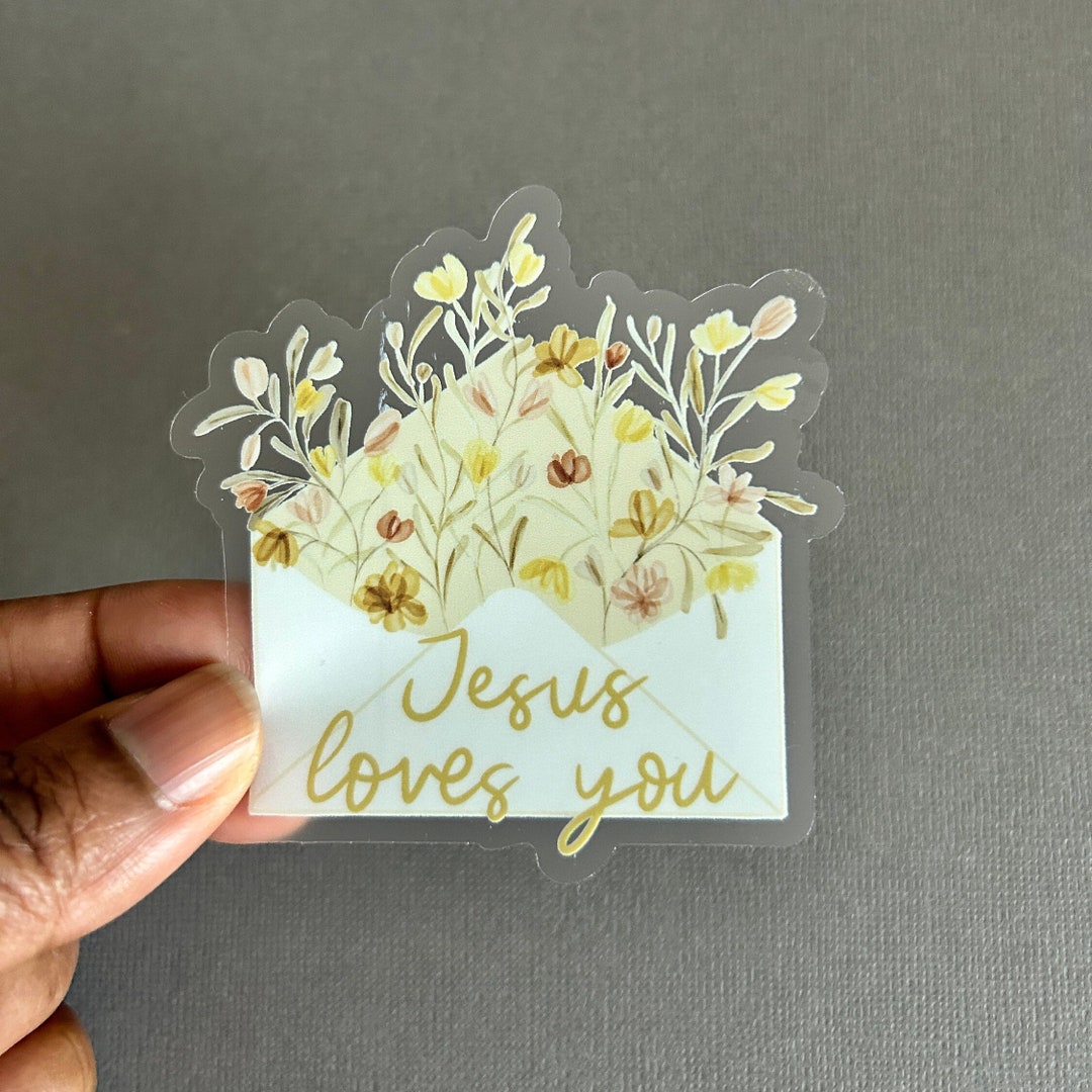 Jesus Loves You - Bible Sticker, Christian Sticker, Clear Sticker - Etsy
