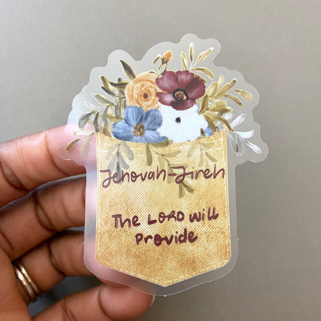 Jehovah Jireh Sticker - Bible Verse Sticker, Christian Sticker, Clear ...