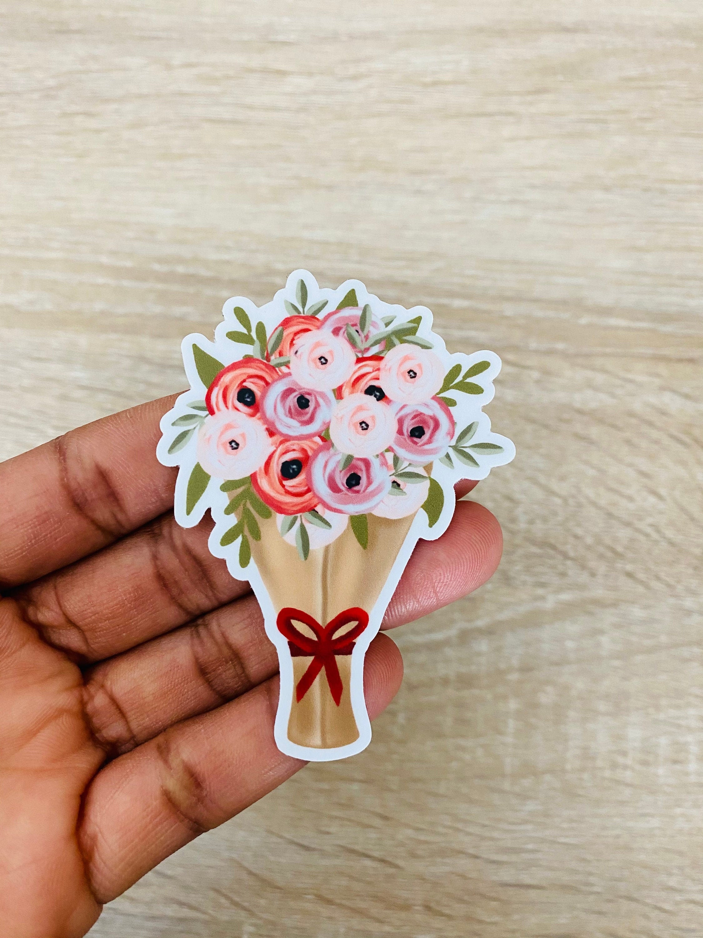 Flower Bouquet Sticker 3x2 In - Etsy Singapore