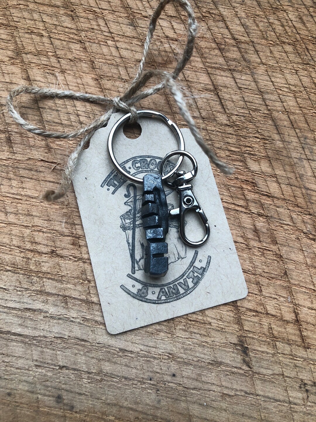 Hand Forged Patterned Keychain: Mild Steel Pendant - Etsy