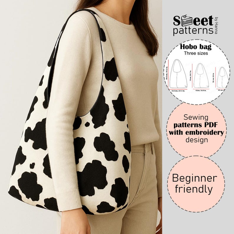 Boho Hobo Bag Sewing Pattern PDF , Photo Tutorial, Three Size - Etsy