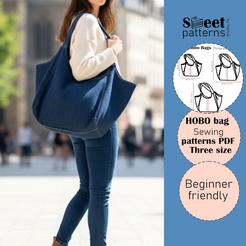 Boho Hobo Bag Sewing Pattern PDF , Three Size, Photo Tutorial - Etsy