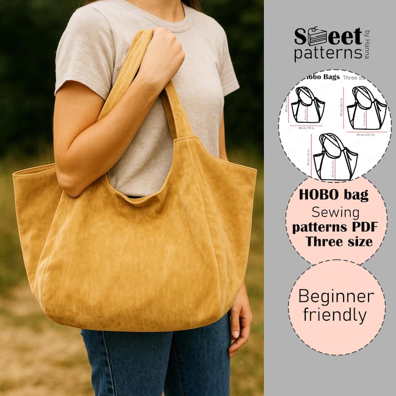 Boho Hobo Bag Sewing Pattern PDF , Three Size, Photo Tutorial - Etsy
