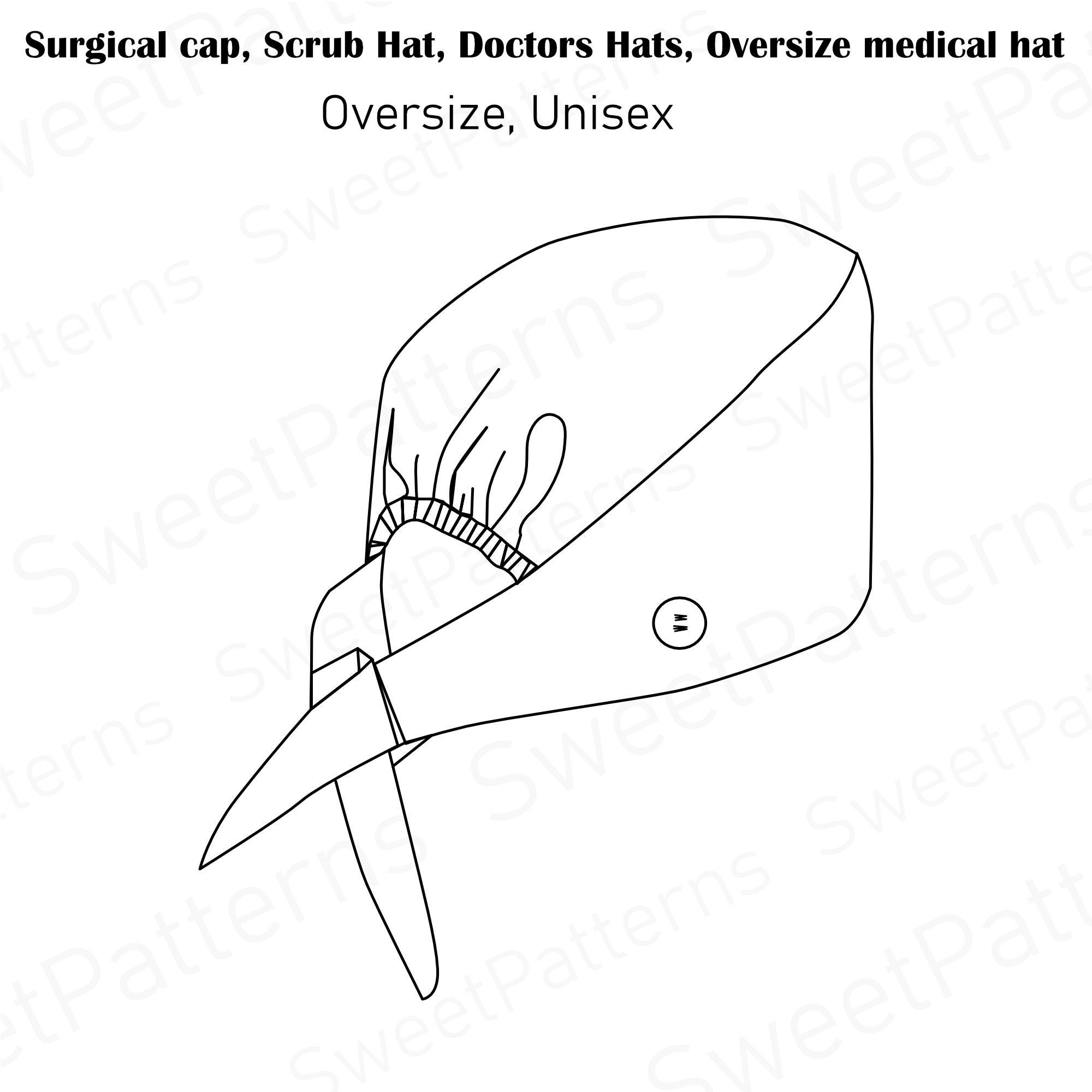 Scrub Cap Pattern Unisex, Scrub Hat Unisex PDF, Surgical Cap Pattern ...