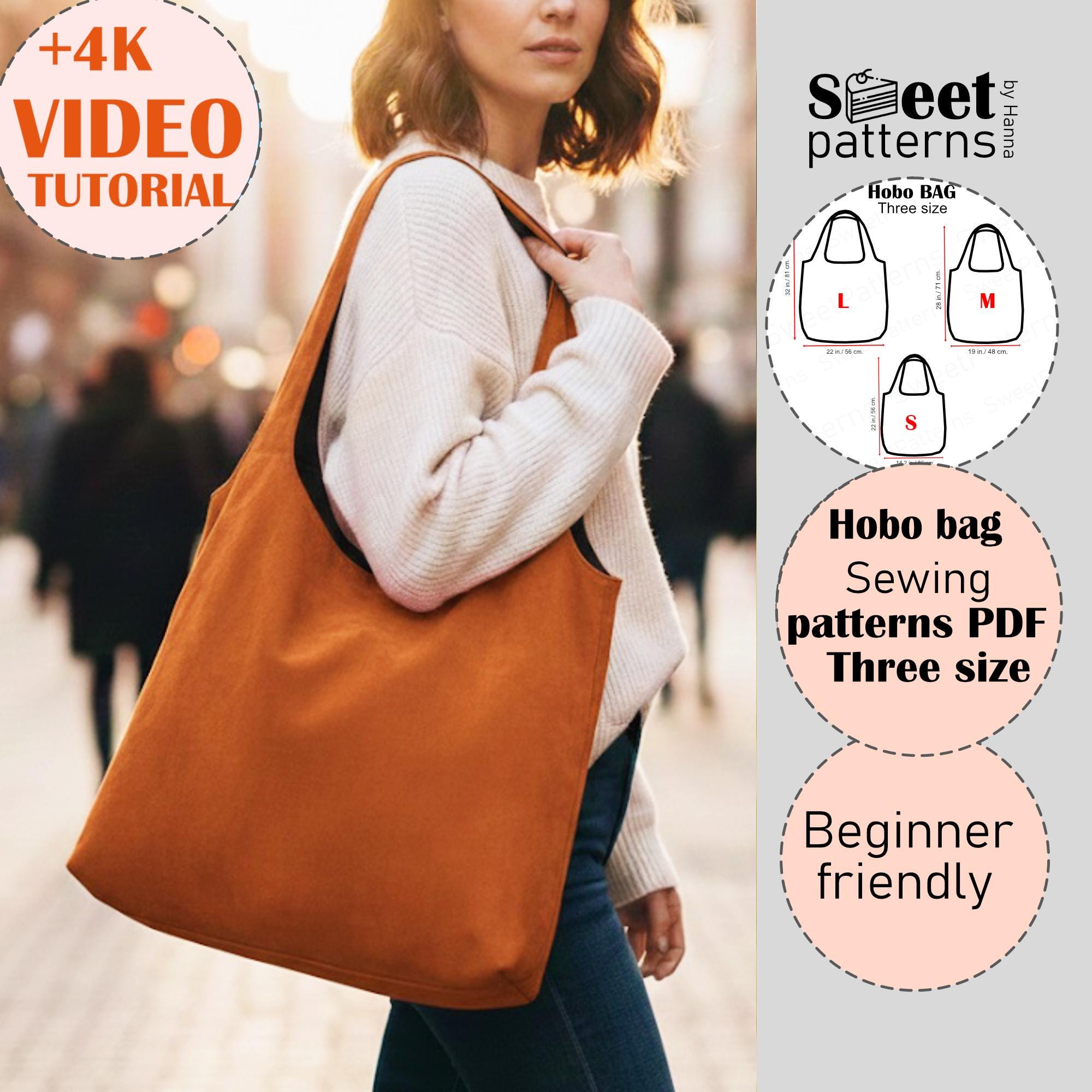 Boho Hobo Bag Sewing Pattern PDF With Embroidery Design (3 Versions)4k ...