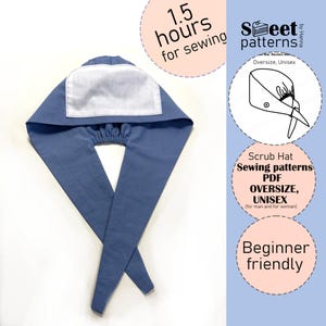 Scrub Cap Pattern Unisex, Scrub Hat Unisex PDF, Surgical Cap Pattern ...