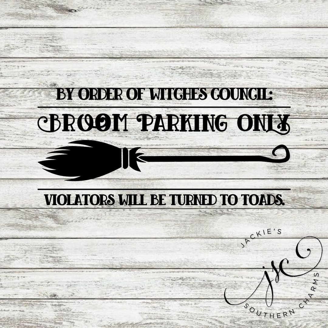 Broom Parking Vinyl Decal - Etsy
