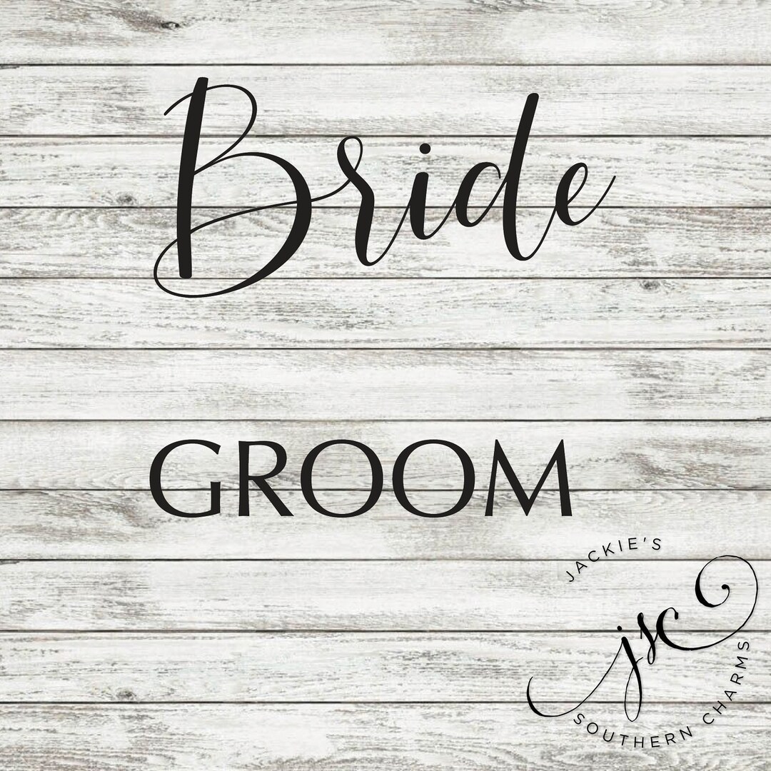 Bride Groom Vinyl Decal - Etsy