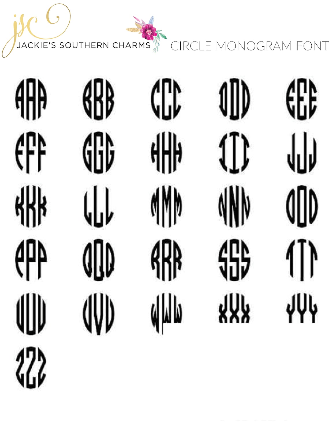 USA Circle Monogram Vinyl Decal - Etsy