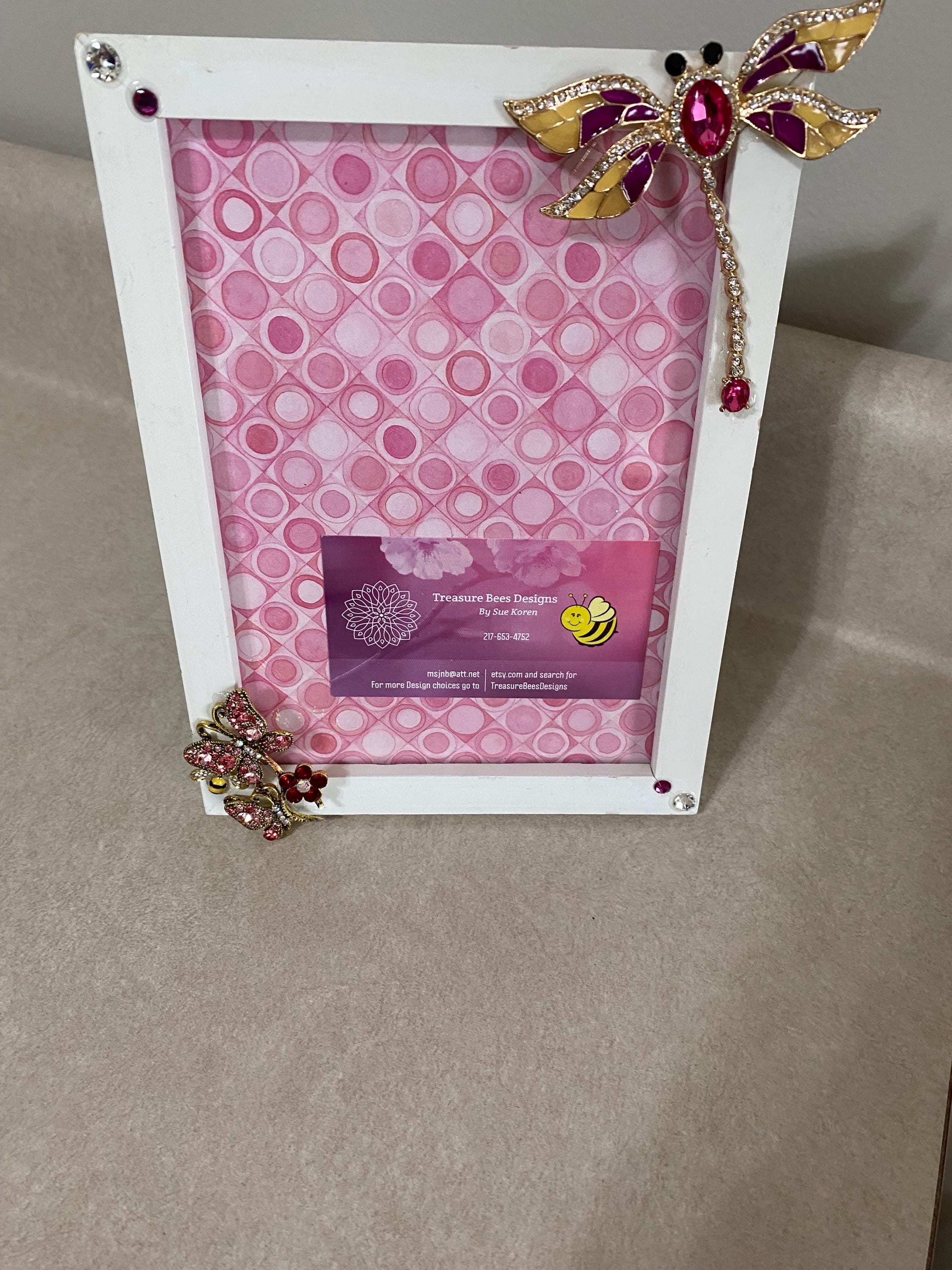 Pink Dragonfly Frame - #341 - Vintage Jewelry Framed Art - Etsy