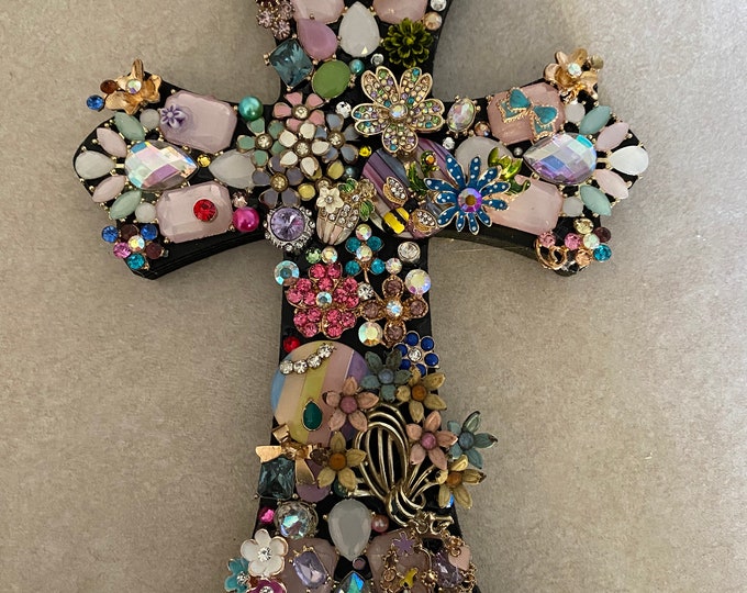 Colorful Small Cross - #293 - Vintage Jewelry Art - Etsy