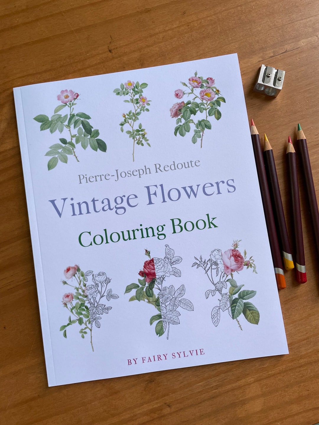 Pierre-joseph Redoute Vintage Flowers Colouring Book for Adults ...