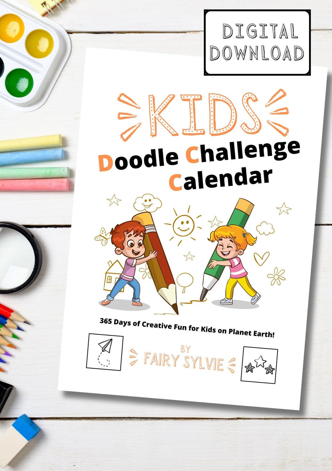 Kids Doodle Challenge Calendar • Drawing Book for Children • Daily ...