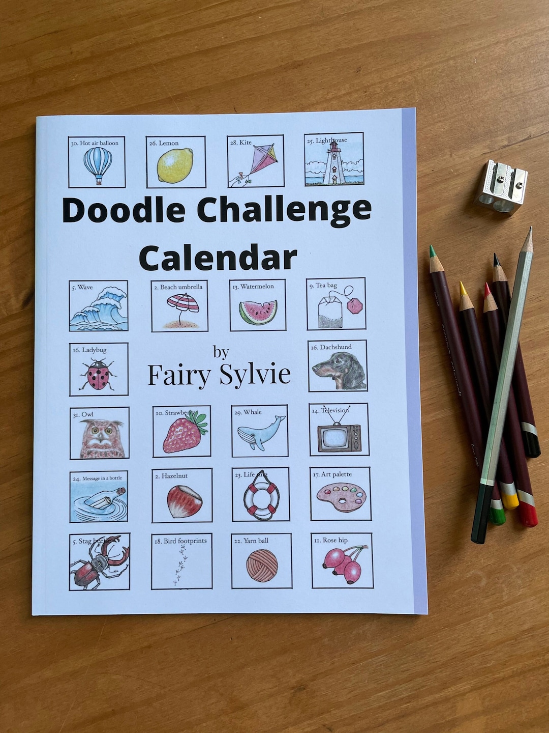 Doodle Challenge Calendar Drawing Book for Adults Daily - Etsy