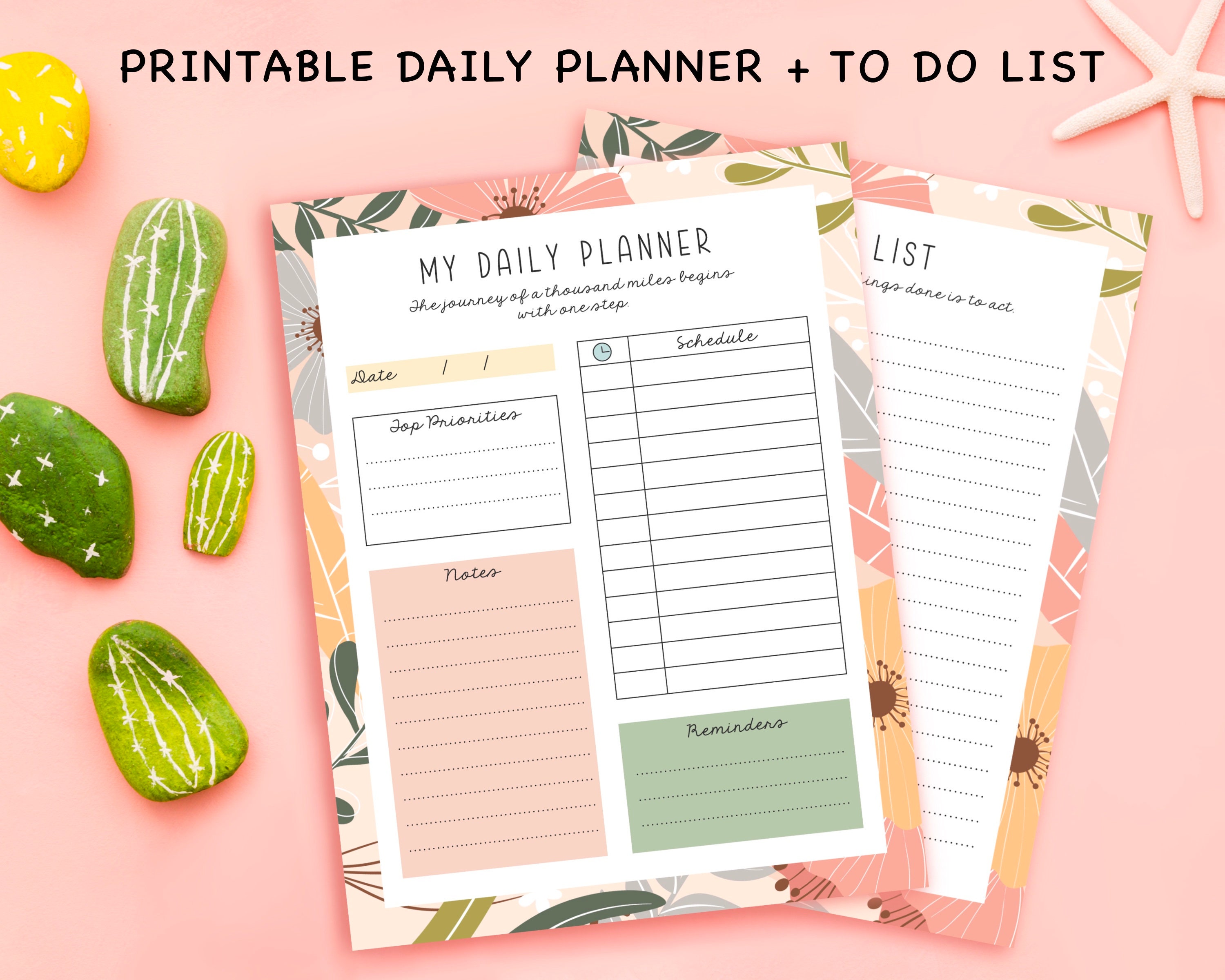 Daily Planner Printable To Do List Printable Productivity Etsy