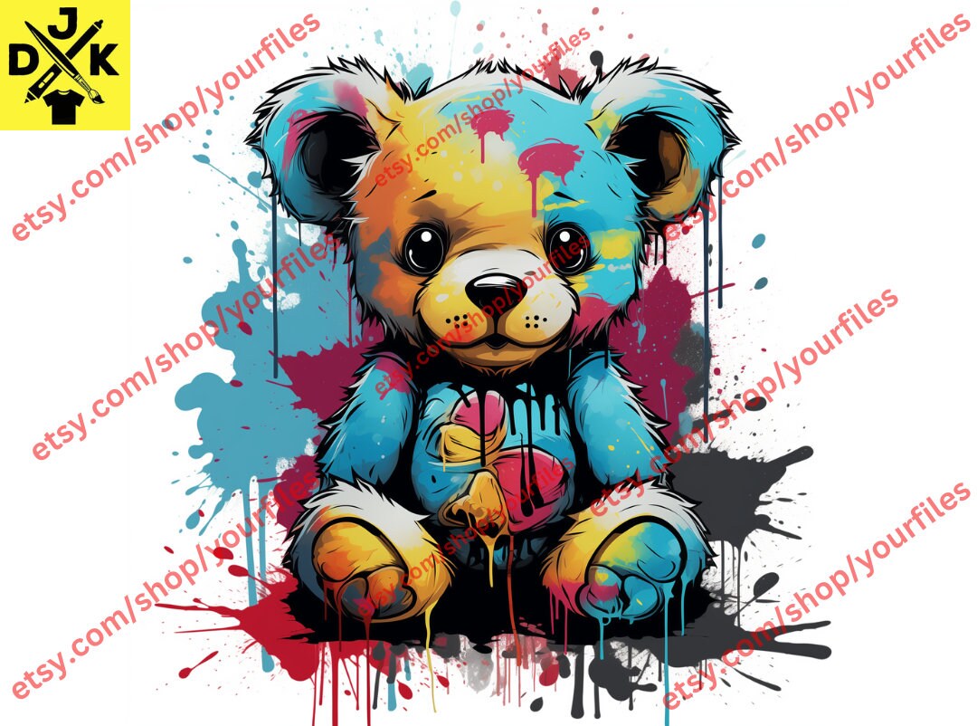 Tattered Teddy Bear Png Png for Shirt Bear Png Sublimation - Etsy