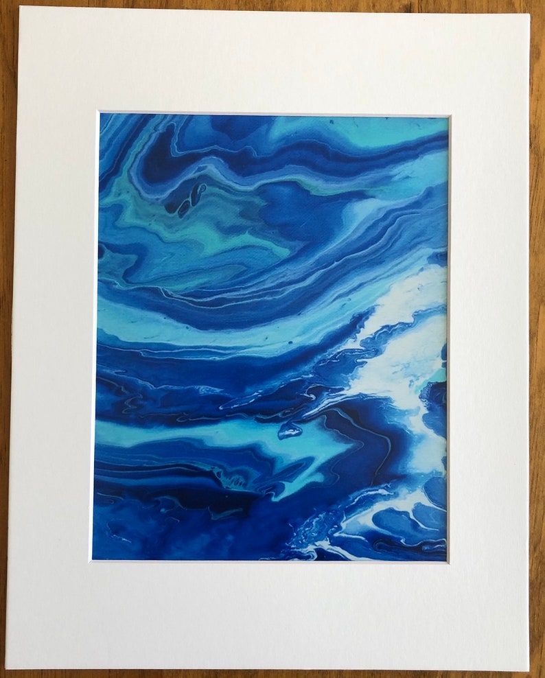 Magical Waves - Double Sided Matted Print of a Painting of Mine - 8" X ...