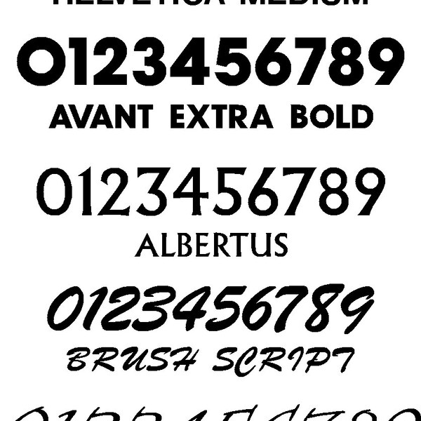 Custom Cut Vinyl Numbers - Etsy