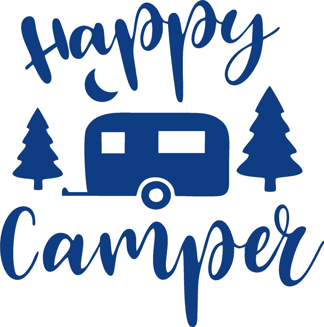 Happy Camper RV Car Truck Window Decal Sticker Oracal 651 Camping ...
