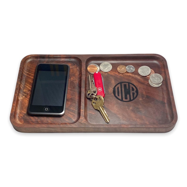 Wooden Valet Tray or Monogrammed Desk Organizer - Etsy