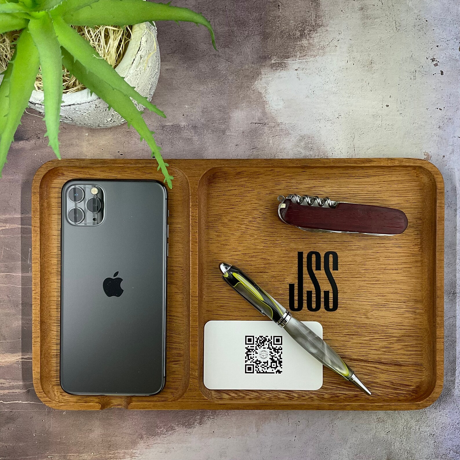 Wooden Valet Tray or Monogrammed Desk Organizer - Etsy