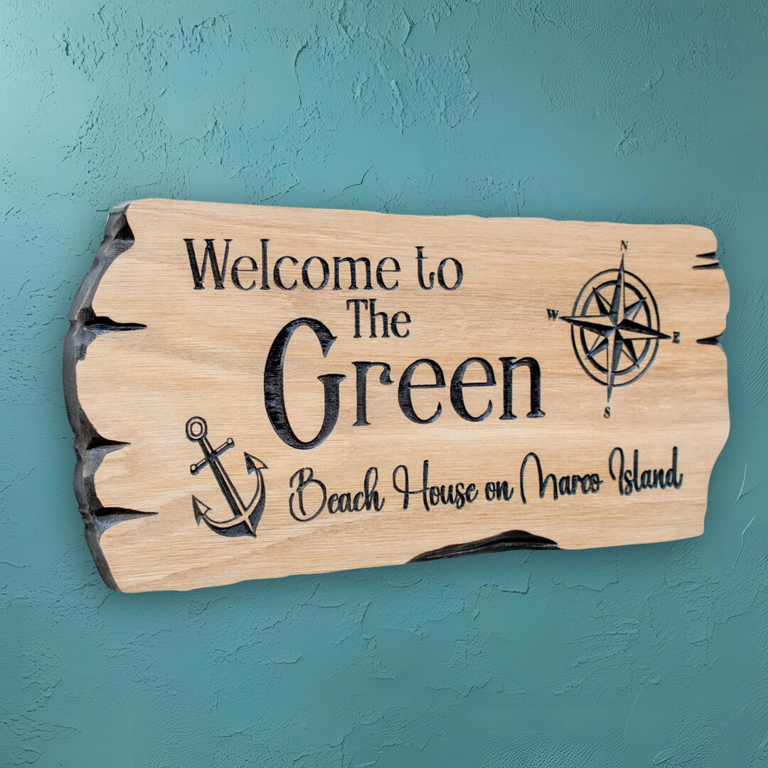 Beach House Sign Personalized Nautical Decor Wall Art Coastal Home ...